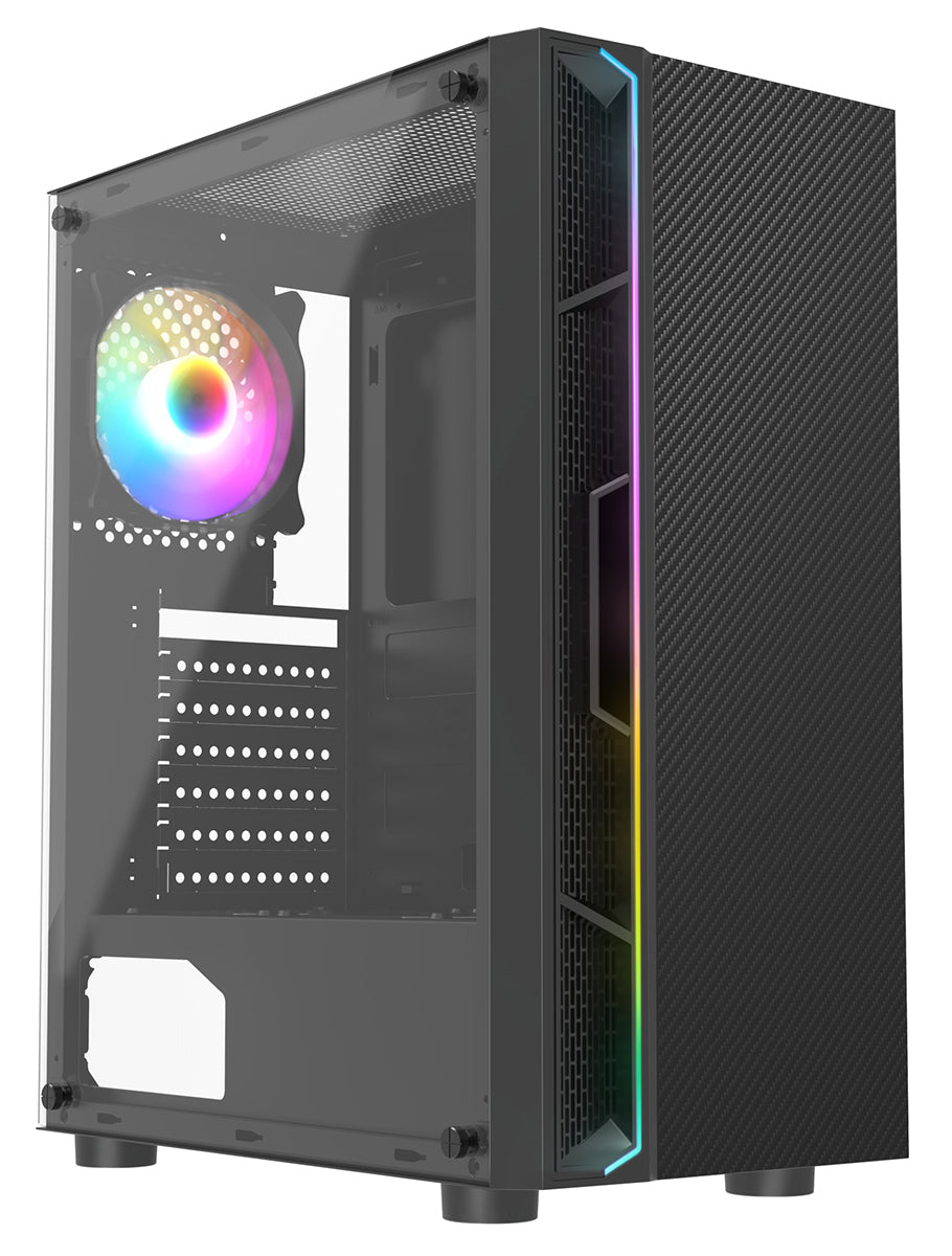 CiT Galaxy RGB Black Mid Tower Tempered Glass PC Gaming Case - CSE-GAL ...