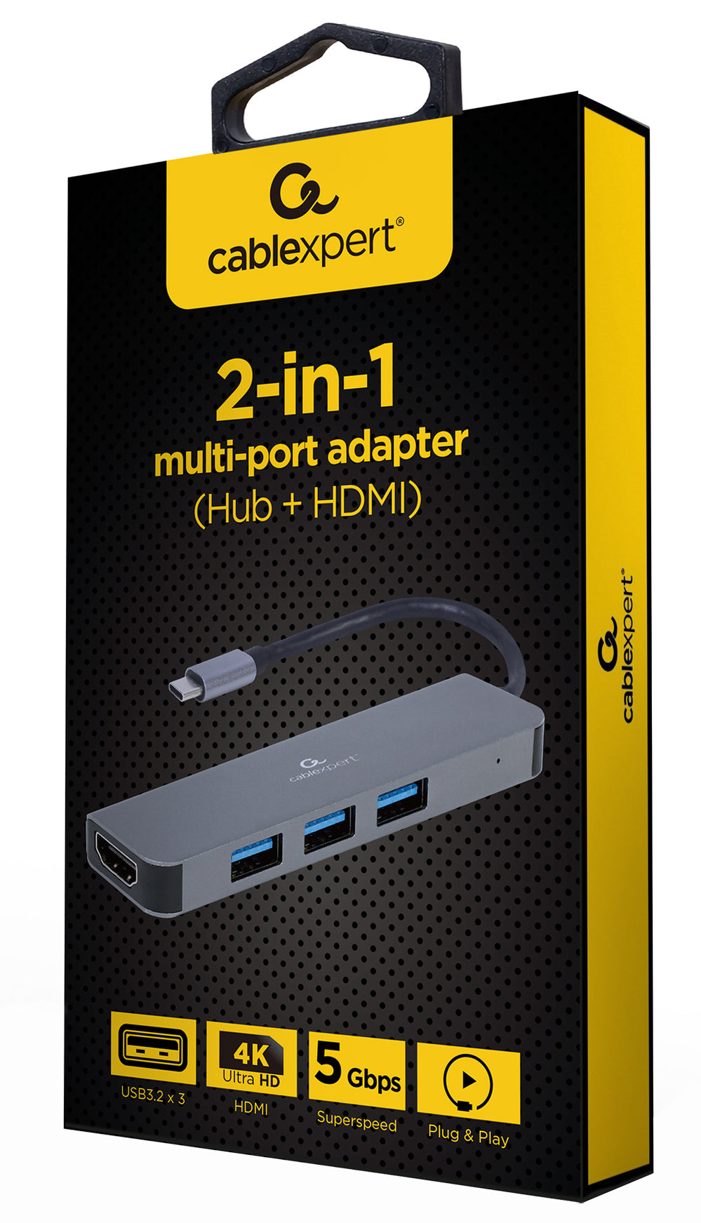Cablexpert USB Type-C 2-in-1 Multi-Port Adapter - USB-HUB-C-2/1 ...