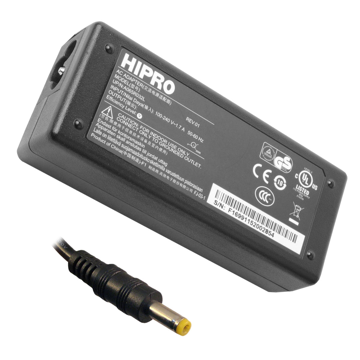 Original HIPRO Laptop Power Adapter 65W 18.5V 3.5A 4.8 x 1.7 mm Tip ...