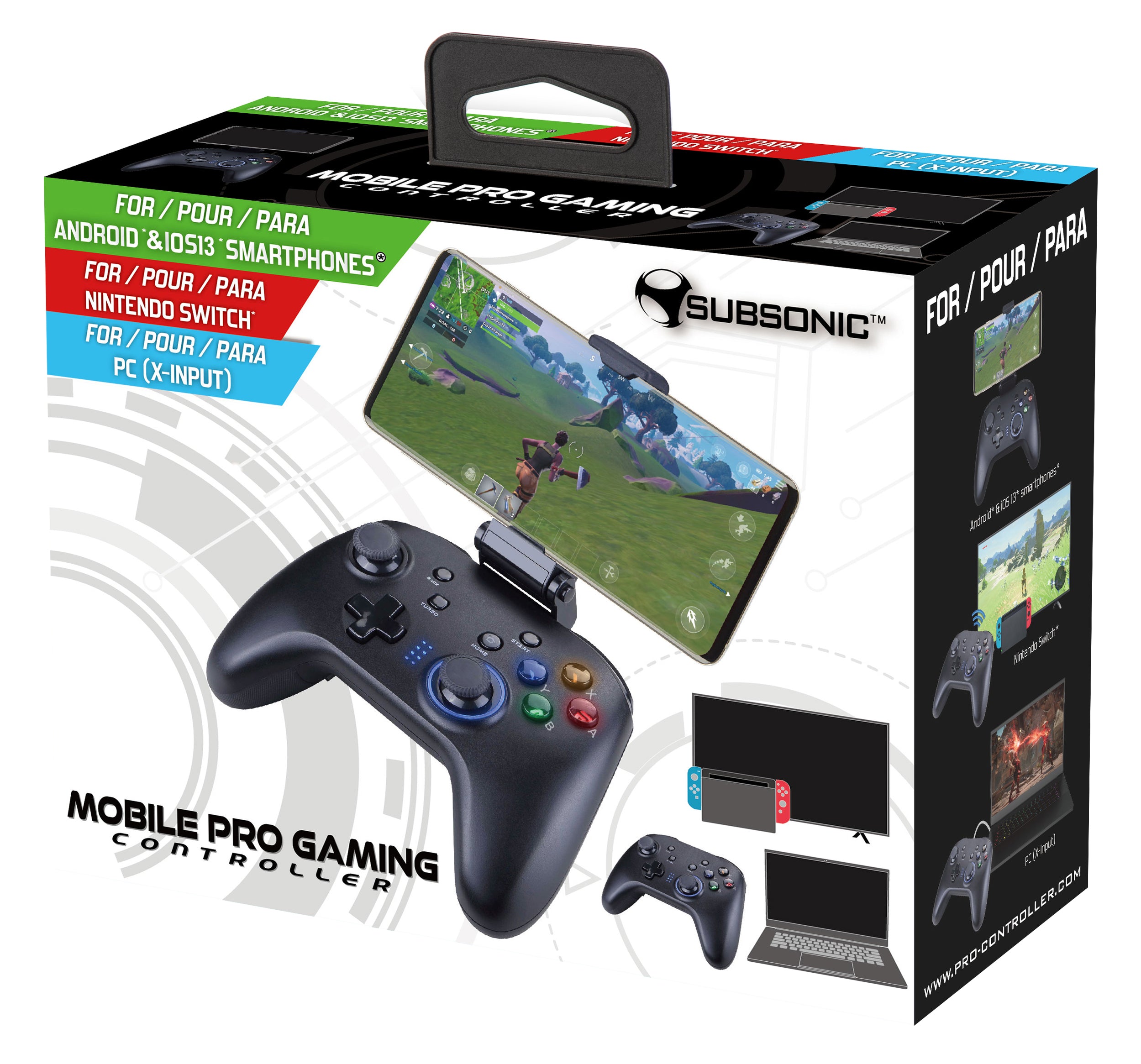 Subsonic Bluetooth Multi Platform Gaming Controller For Android, iOS ...