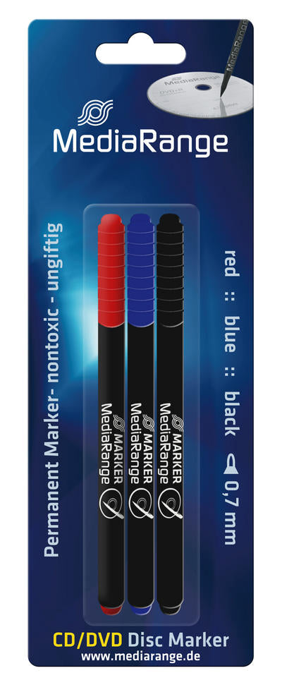 MediaRange CD / DVD Marker Pens - Set Of 3 - CD-PENS — Digitek Trading Ltd