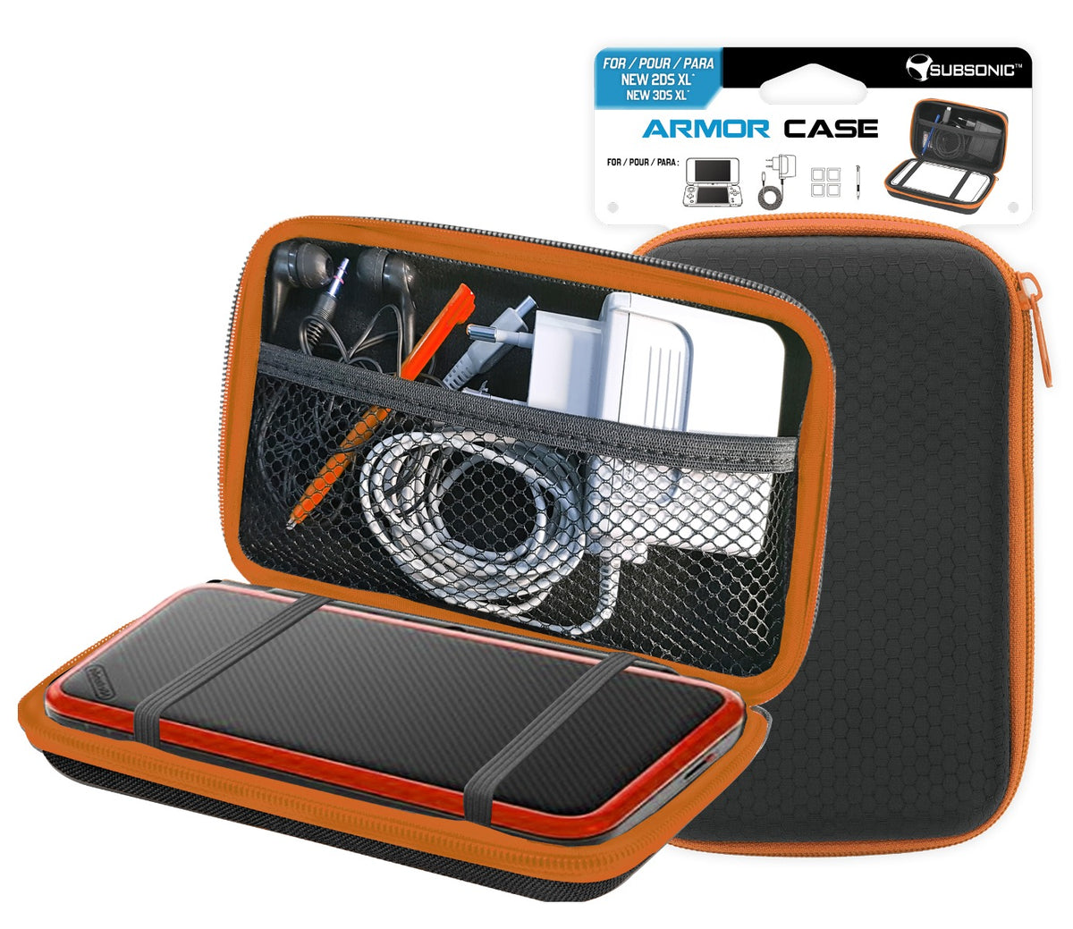 Subsonic Armour Hard Case Cover For Nintendo 2DS / 3DS XL - Black / Or ...